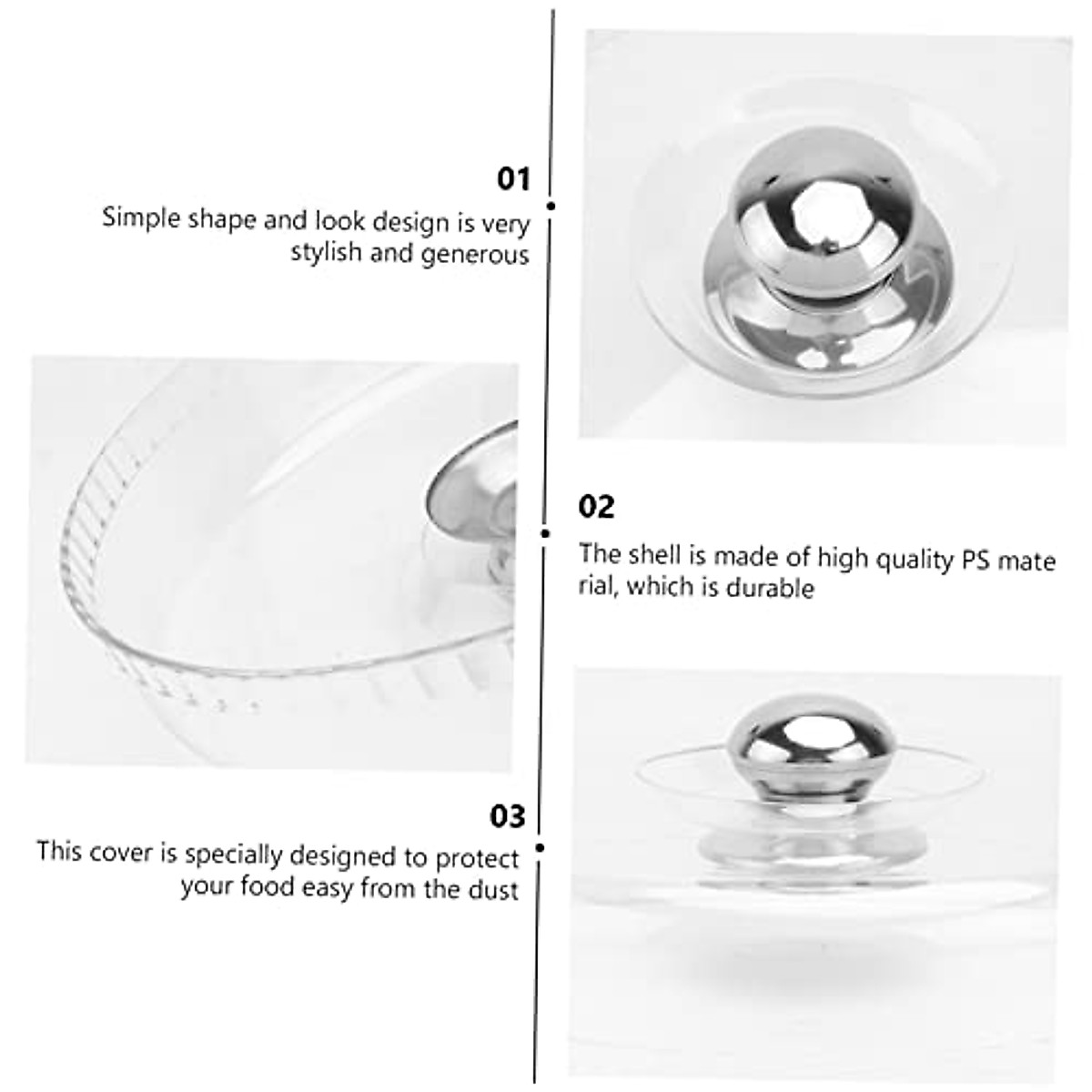 FELTECHELECTR Dessert Display Dome 1pc Plastic Transparent Cover Para Mini Postres Round Cake Carrier To Go Plates with Lids Cake Display Cake Box Cover Display Platter Cover Cover Food Cover