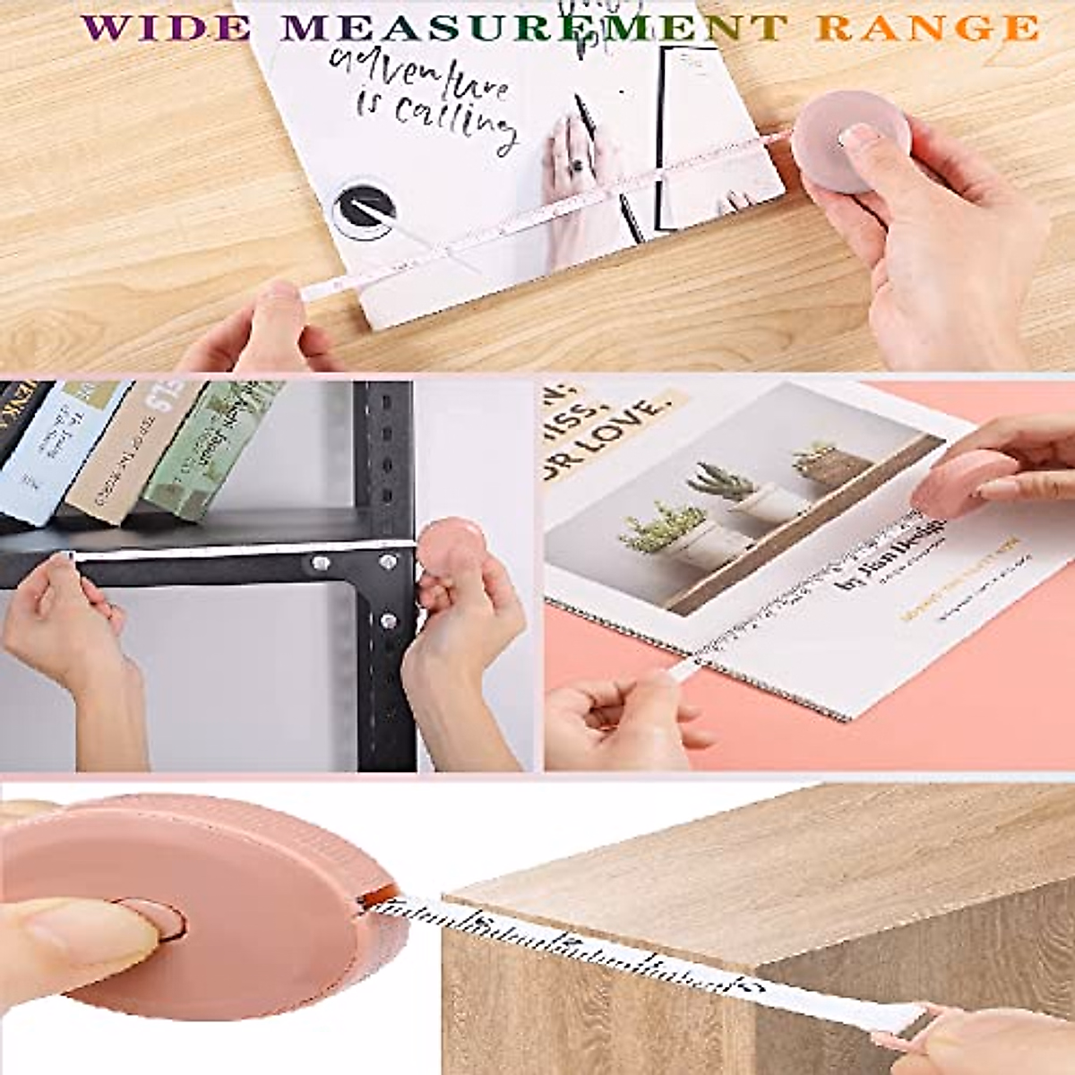 2 Pack Soft Automatic Retractable Tape Measure.60inch/150cm Body Waist,Tailor Sewing Craft, Cloth Fabric Measurement Digital Tape,Mini Collectible Pocket Kids Measuring Tape Tool(Green Pink)