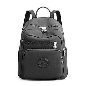 Momoty Small Nylon Backpack Purse for Women Casual Daypack Mini Travel Bag Shoulder Bag for Work with Tablet Compartment