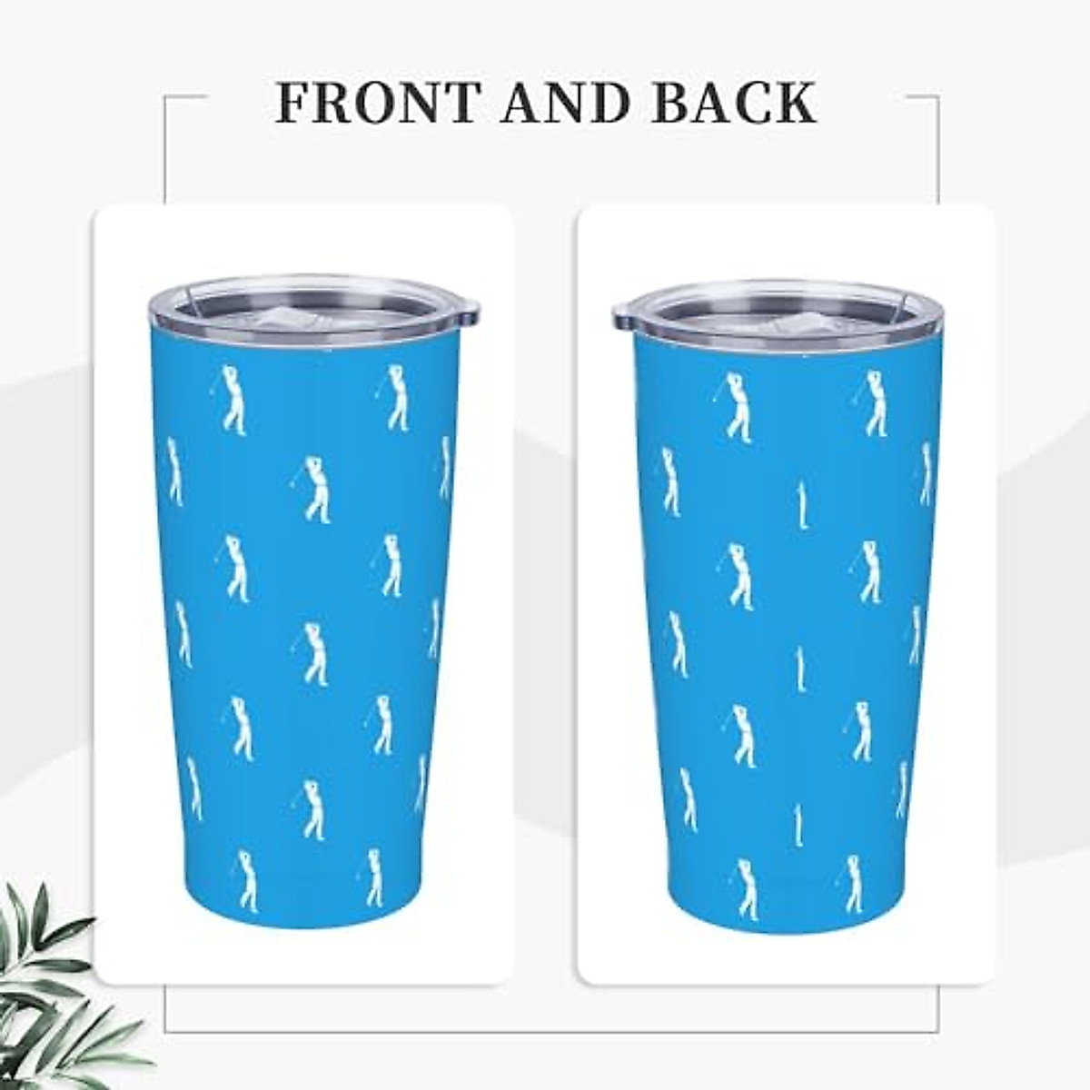Yaxongx 20oz Tumbler Golfers Print Double Wall Vacuum Insulated Coffee Mug with Lid and Metal Straw Brush Reusable Stainless Steel Water Bottle Travel Cup Gifts for Car Ice Drinks Hot Beverage