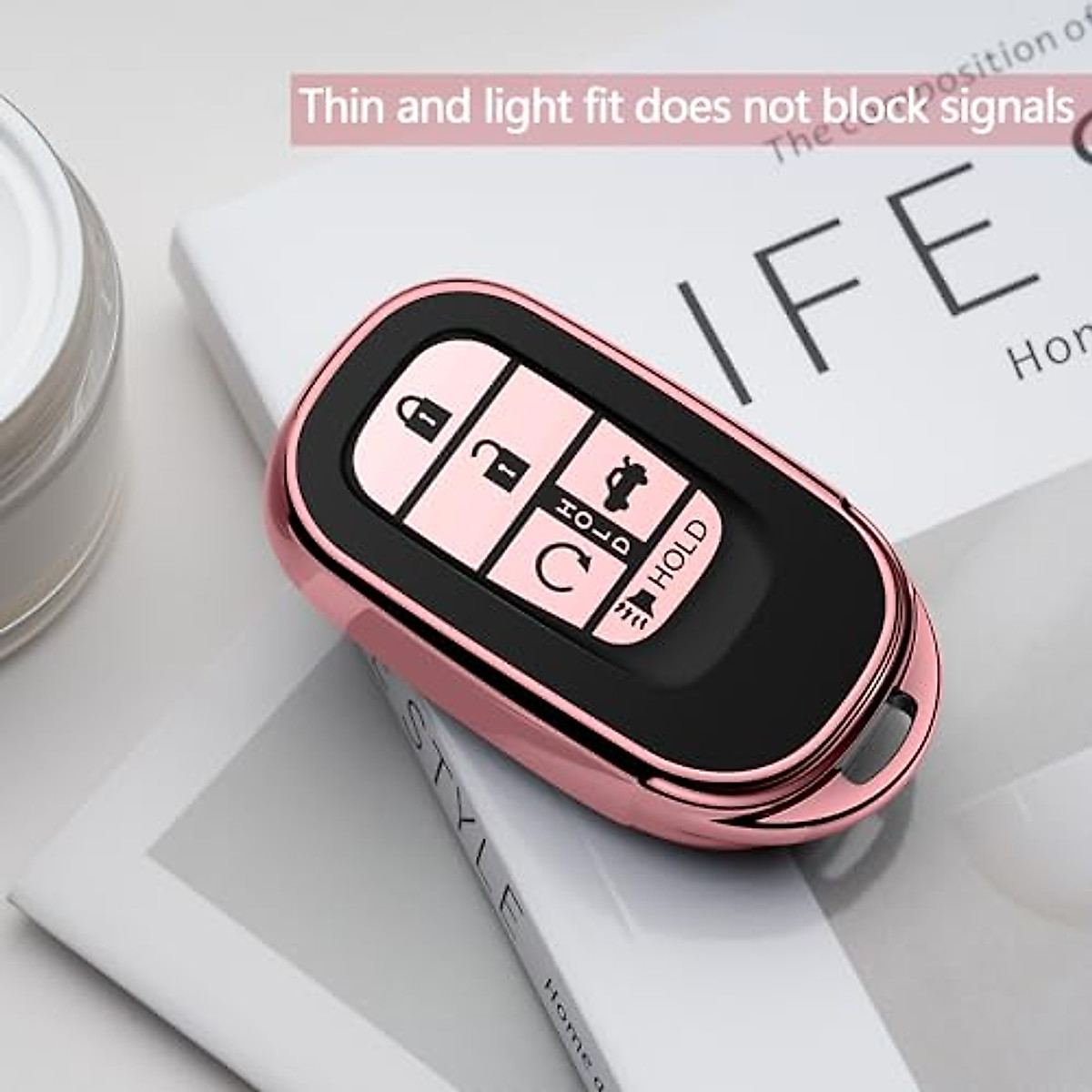 Tengare Car Key Fob Cover Pink Car Key Protector Case Key Chain Holder Accessories 2022 2023 2024 2025