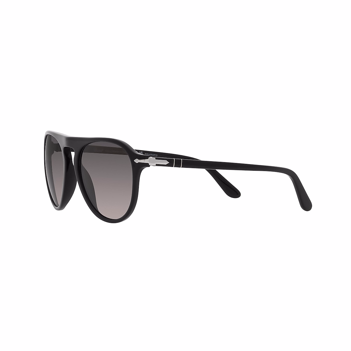 Persol Men's PO3302S Aviator Sunglasses, Black/Grey Gradient Polarized, 55 mm