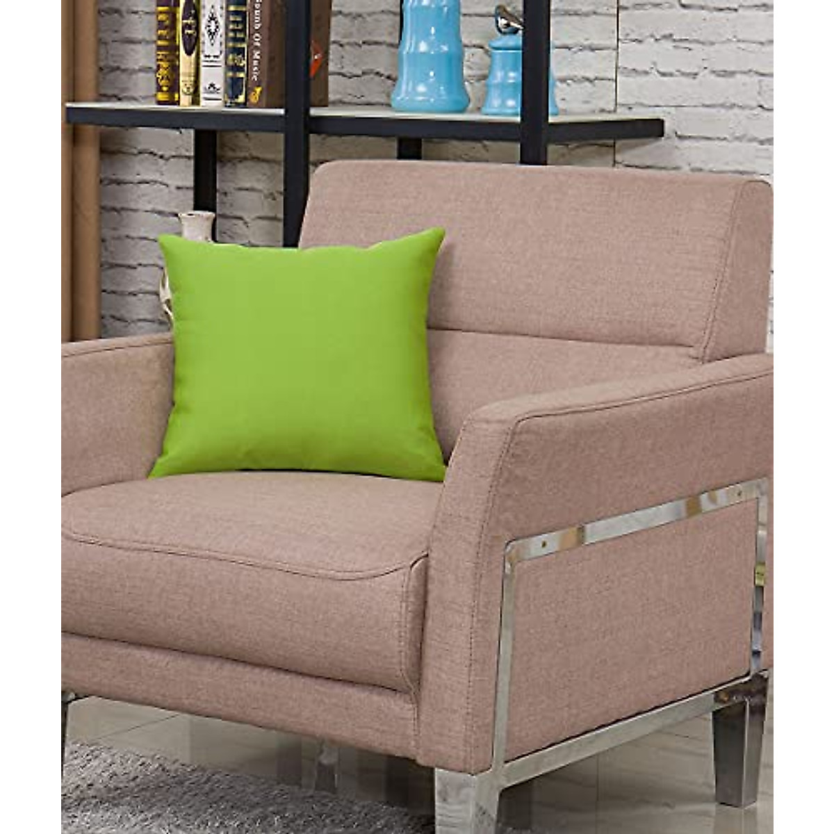 Augld 2Pack Outdoor/Indoor Throw Pillow Cover, Waterproof Solid Pillow Case Kiwi 12"x20"