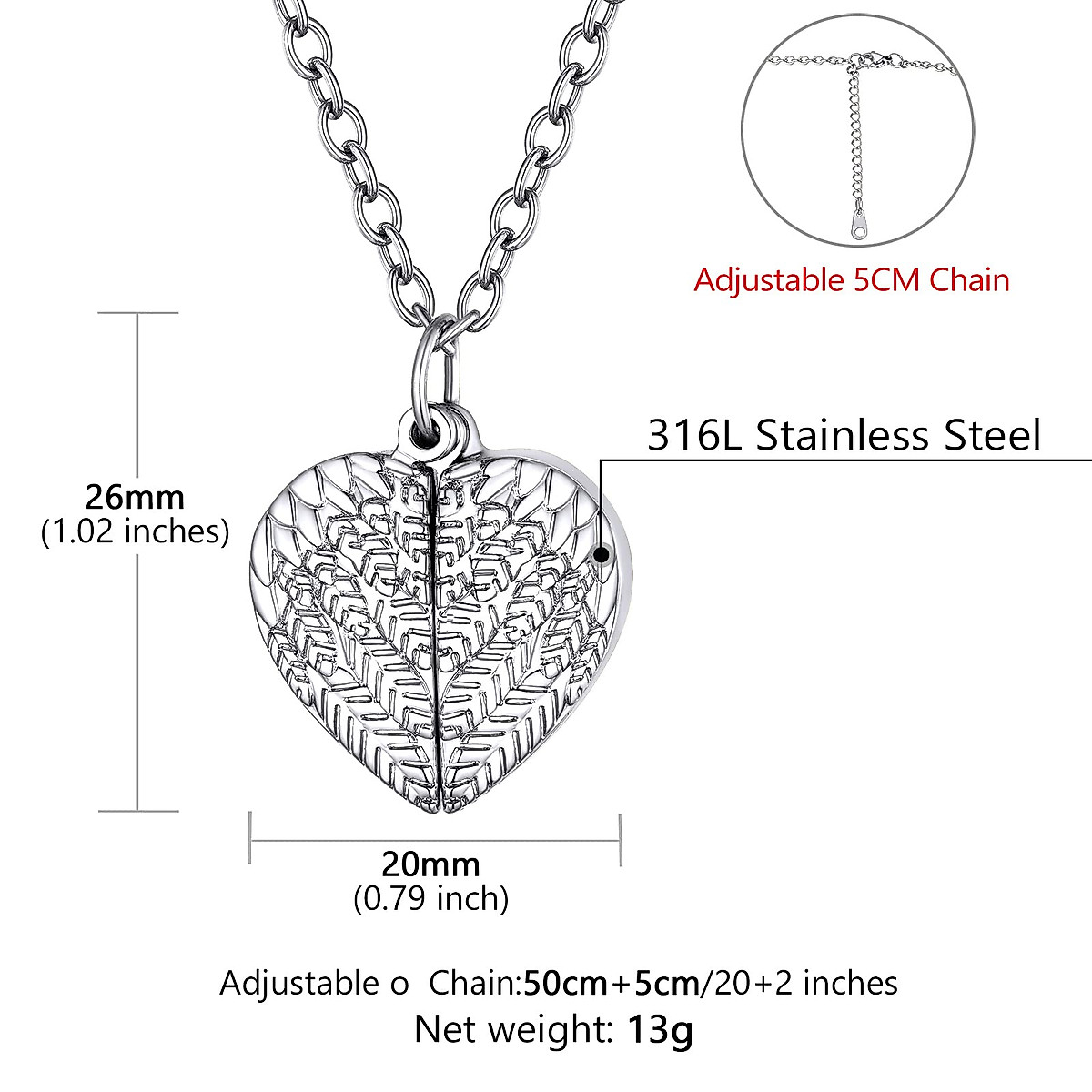 Photo Necklace Personalized Necklaces for Women Heart Locket Custom Photo Gifts Customize Necklace Angel Wing Necklace Memorial Jewelry Locket Necklace