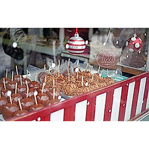 KingSeal Natural Bamboo Wood Candy Apple Skewers, Sticks, 5.5 Inch x 6.5mm diameter, Bulk Pack, Blunt Point for Safety - 1 Box of 1000 Count