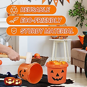 ASEVAT 4-Pack Christmas Candy Buckets, Large Christmas Candy Buckets, Christmas Buckets, Christmas Buckets for Trick or Treat in Bulk for Home, Kids, Bars, and Schools. (Orange, 100oz)