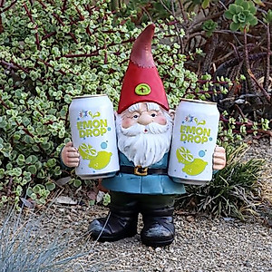 Exhart Garden Gnome, Double Fisting Two Can Timmy Garden Statue, Funny Outdoor Garden Decoration, 10 x 13.5 Inch