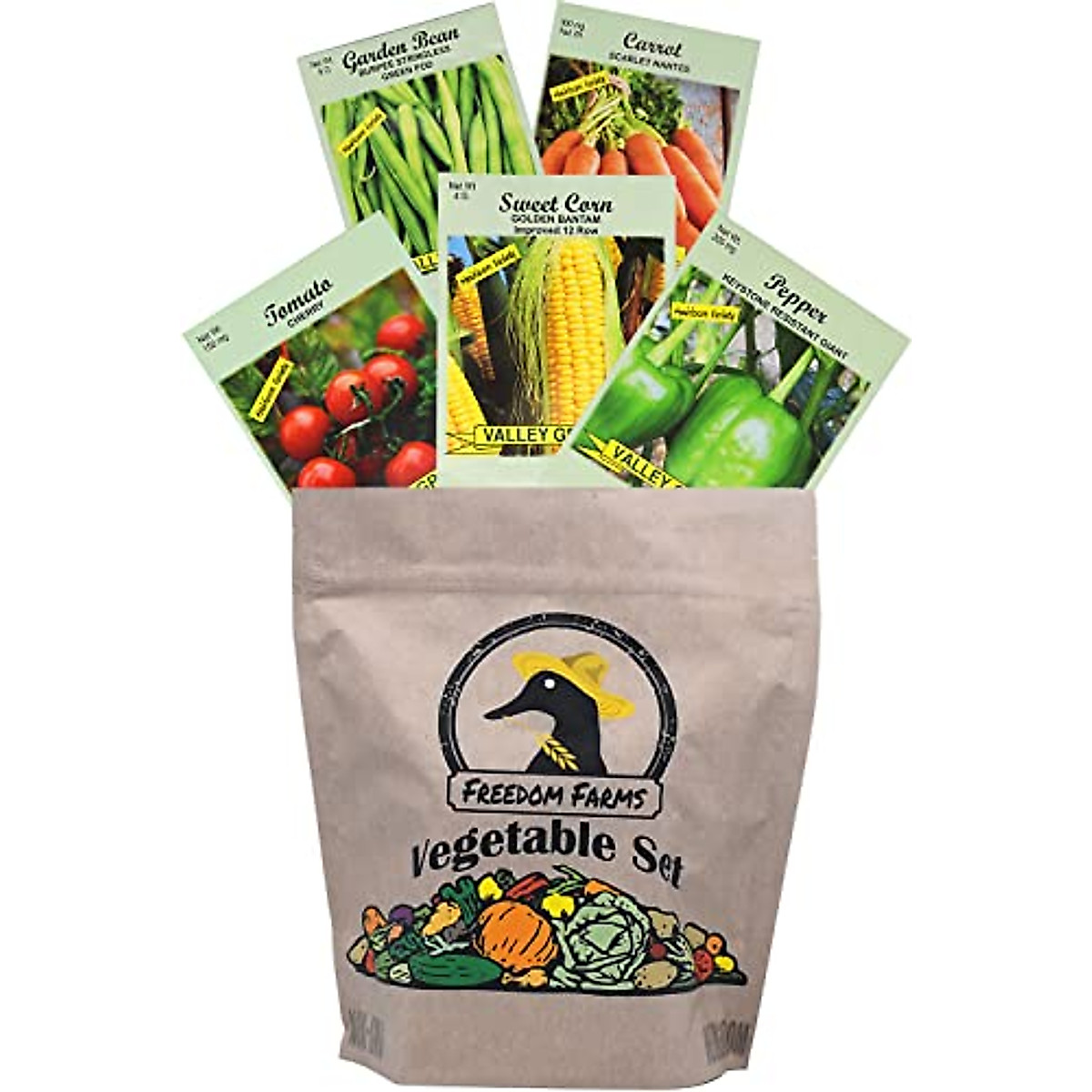 Set of 43 Assorted Vegetable & Herb Seed Packets - Over 10,000 Seeds! - Includes Mylar Storage Bag - Deluxe Garden Heirloom Seeds - 100% Non-GMO