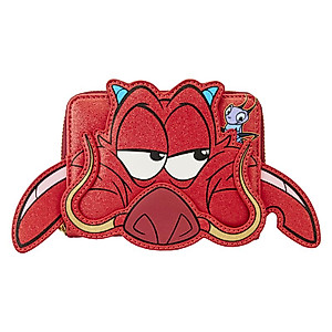 Loungefly Disney Mulan 25th Anniversary Mushu Glitter Cosplay Zip-Around Wallet