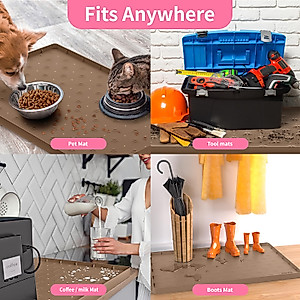 Sdpeia Under Sink Mat for [34" x 22"] Cabinet, Upgraded Silicone Waterproof Mat Kitchen Cabinet Liner Cabinet Protector Kitchen Organizers and Storage