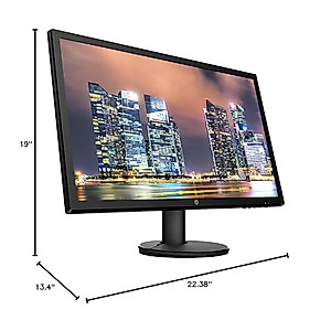 HP V24 24 inch TN Full HD 1920 x 1080 LED Backlit LCD Monitor 2-Pack Bundle with HDMI & VGA Ports, FreeSync, 75Hz Refresh Rate, Low Blue Light, Desk Mount Clamp Dual Monitor Stand, & Mini Speaker