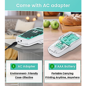 Vixic Label Maker Machine, Portable Label Maker with QWERTY Keyboard, Handheld Label Printer One Touch Key, Easy to Use Labeler, Cable Label Maker for Home Industrial Organization, Green