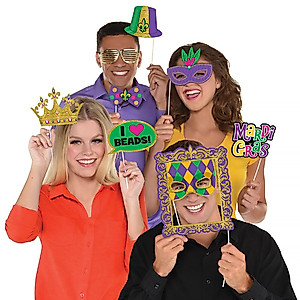 Amscan 399406 Mardi Gras Photo Prop Kit, One Size, Multicolor