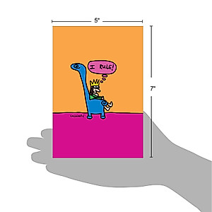 NobleWorks - 1 Funny Cartoon Card for Birthdays - Humor Bday Comic, Notecard with Envelope - Tiny Ruler C6183BDG