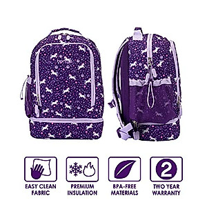 Bentgo 2-in-1 Backpack & Insulated Lunch Bag Set With Kids Prints Lunch Box and 4 Reusable Ice Packs (Unicorn)