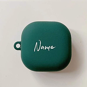 Personalisa Printing Name Hard Matte Case Compatible with Samsung Galaxy Buds 2 Case (2021) / Galaxy Buds Pro Case (2021) / Galaxy Buds Live Case (2020) (Green)