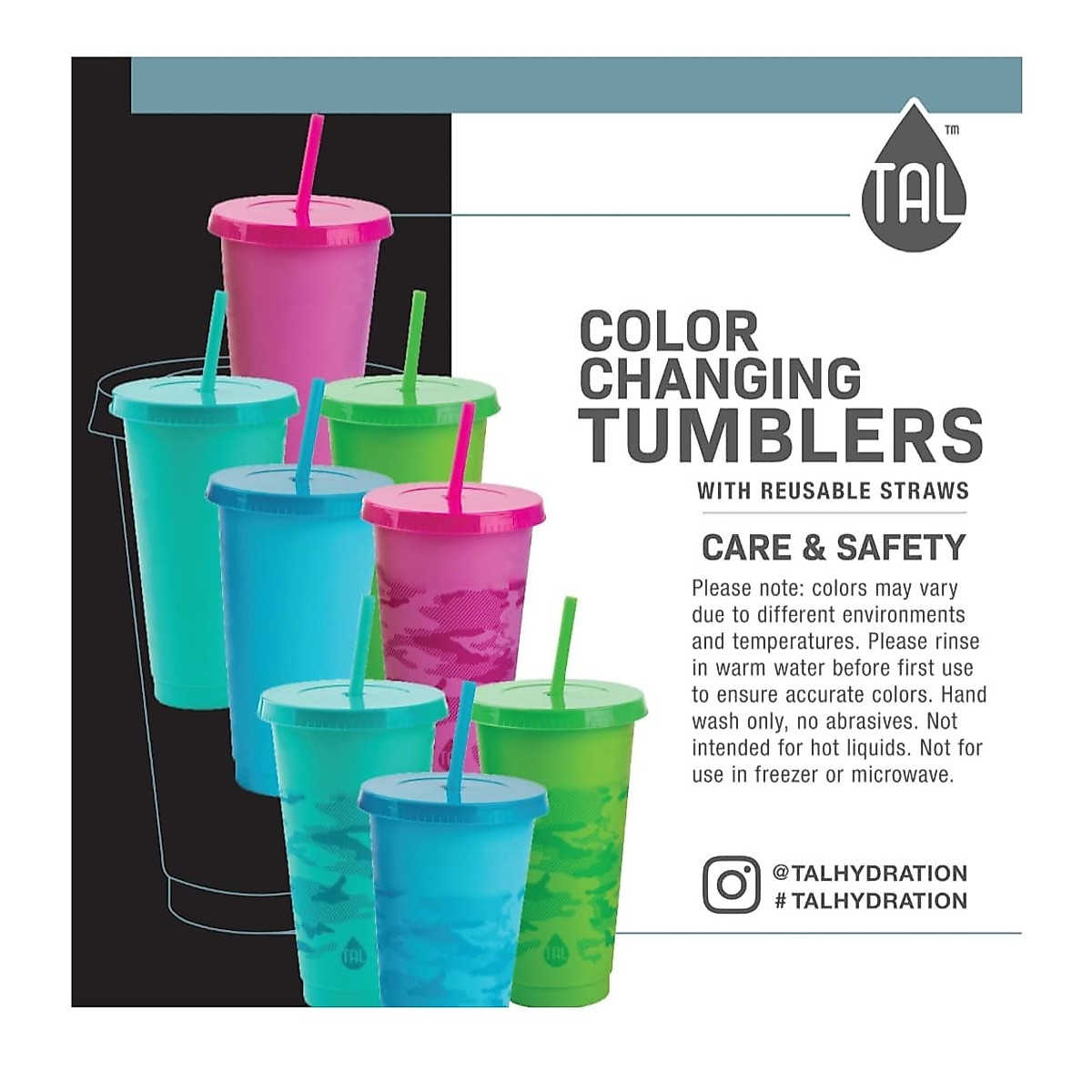 Color Changing Camo Tumbler and Straw Set