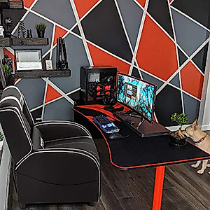 Devoko Massage Gaming Recliner Chair PU Leather Home Theater Seating Single Modern Living Room Sofa Recliners (Silver)