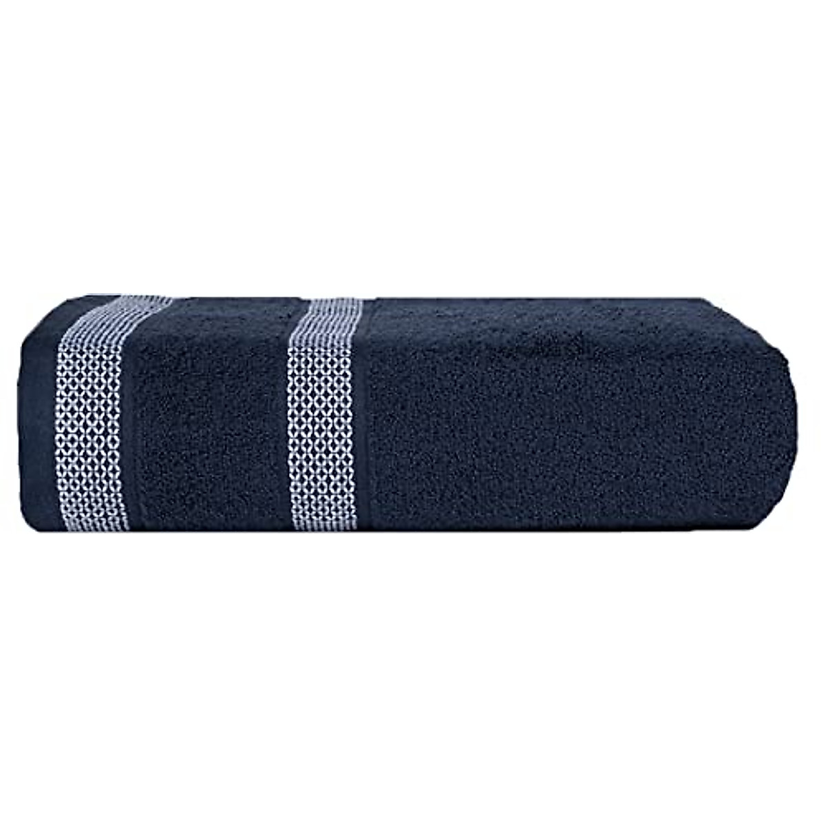 CASA COPENHAGEN Solitaire Designed in Denmark 600 GSM 2 Bath Towels 2 Hand Towels 2 Washcloths, Super Soft Egyptian Cotton 6 Towels Set for Bathroom, Kitchen & Shower - Grey Violet + Navy Blue