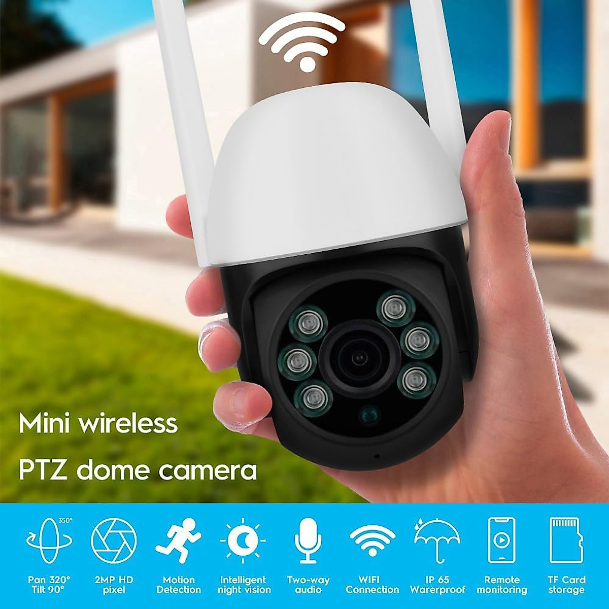 Funxwe WiFi 1080P HD Wireless PTZ Security IP Camera Two Way Audio Color Night Vision Spotlight AI Motion Detection Auto Tracking Surveillance for Baby Pet Dog Monitor