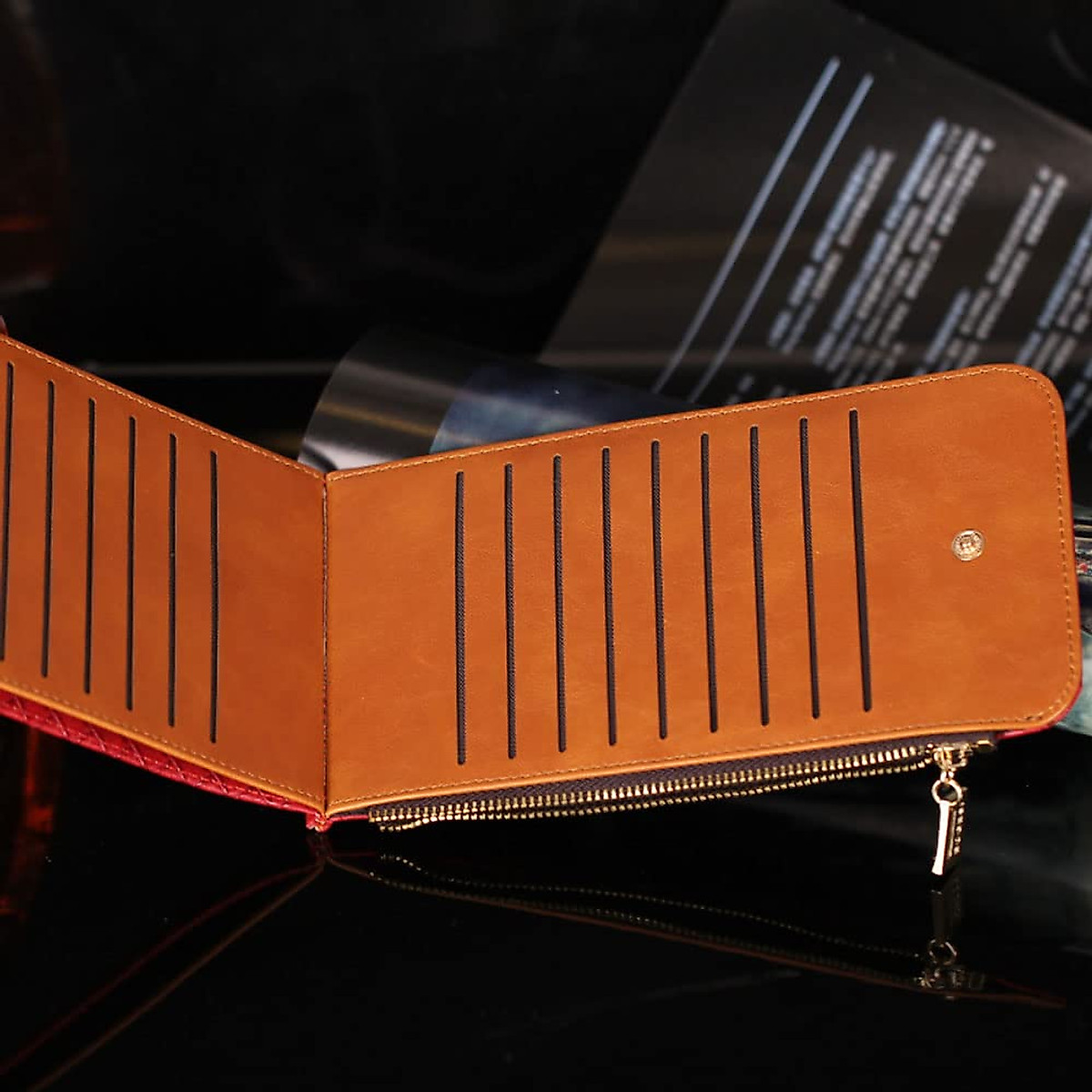 Wallet Long Card Case Ladies Clutch Bag Ladies Wallet Ladies Long Card （red)