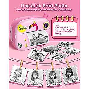 Kids Camera Instant Print, 2.4-inch Screen 12MP / 1080P HD Kids Digital Camera, Kids Toddler Camera, Boys Girls Christmas Birthday Gifts for 3 4 5 6 7 8 9 10 11 12 Year Old