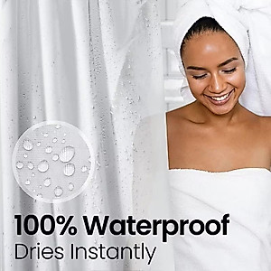 LiBa Waterproof Plastic Shower Curtain - Bathroom Shower Curtain Premium PEVA Non-Toxic with Rust Proof Grommets 8G Heavy Duty Bathroom Accessories 72x72 - Frosted
