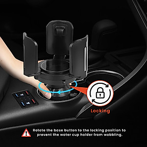 Cup Holder Expander for Car with Adjustable Holder & Base, Compatible with 10-64oz Yeti Ramblers, Stanley, Hydro Flask, Nalgene, Hold 2.9"-5.5" Large Bottles Mugs Food Drink, Car Cup Holder