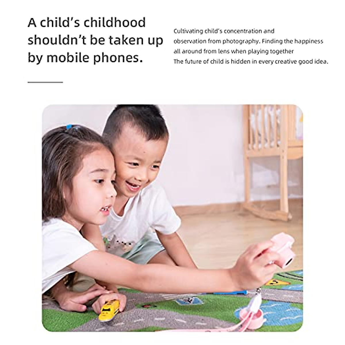 Camnoon C2 Kids Camera Digital Video Cameras for Toddler Christmas Birthday Gifts for Girls with 32MP Dual Lens 32GB TF Card Support WiFi Transmissin