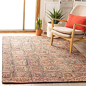 SAFAVIEH Aspen Collection 6' x 9' Pink / Blue APN285U Handmade Boho Wool Area Rug