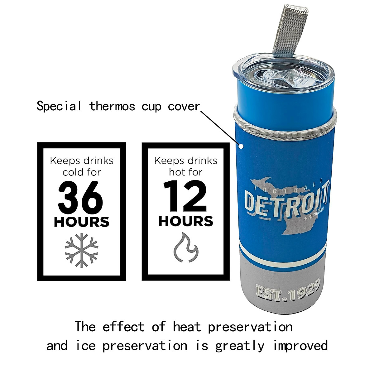 LANJAO Tumbler 20oz Straight Skinny Car Cups With Insulated Cup Sleeve Portable Handle, Sports Travel Coffee Mug, Stainless Steel, Insulated,Classic Collection Gifts for Men Women Fans