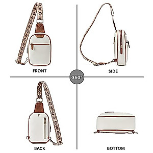 BOSTANTEN Small Sling Bag for Women Crossbody Purse, Leather Crossbody Bags Fanny Pack for Travel, Beige