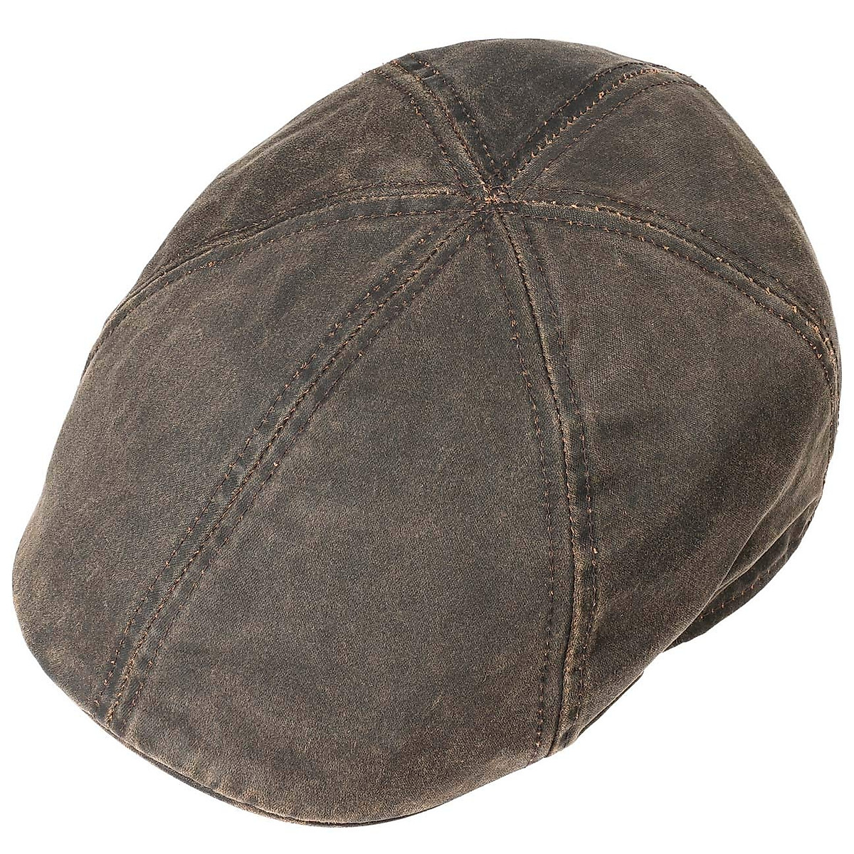 Stetson Level Distressed Cotton Duckbill Flat Cap Large Brown