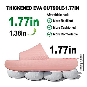 Geweo Cloud Slippers for Women Men Pillow Slippers Thicken Sole Cloud Cushion Slides Super Comfy Soft Foam Slides Non Slip Shower House Slides Pink Cloud Sandals Unisex 8-9Women/7-8Men