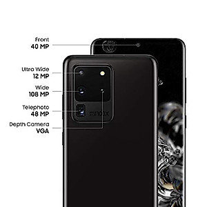 Samsung S20 Ultra 5G Factory Unlocked SM-G988U1 Cosmic Black 16GB Ram 512GB Storage (AT&T, Verizon, Sprint and T-Mobile) - US Warranty (Renewed)