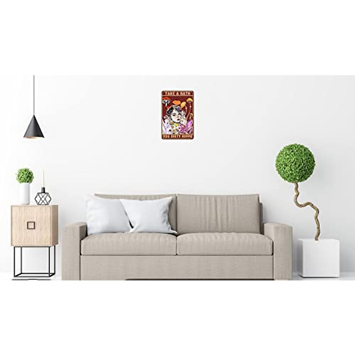 Take A Bath You Dirty Hippie Poster Hippie Poster Mushroom Poster Lifestyle Poster Home Decor Bathroom Metal Sign Wall Art For Home Bedroom Garden Store Cafes Club Bar 8x12 Inch