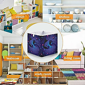 Sletend Storage Bins Mermaid Bubble Seabed Collapsible Storage for Cube Organizers Home Closet Bedroom (11" x 11" x 11")