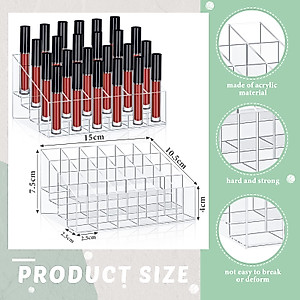 Macarrie 4 Pieces Lipstick Holder Organizer 24 Slot Acrylic Lipstick Makeup Organizer Lipstick Case Display Stand Storage Box for Lipsticks Lipgloss Brushes Cosmetics