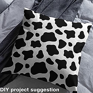 Cow Print Fabric by The Yard,Farmhouse Animal Skin Fabric for Upholstery and Home DIY Projects,Classic Milk Cow Decor Black and White Fabric,1 Yard