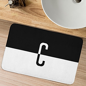 Custom Initial Letter Bath Mat, Memory Foam Cushion Bathroom Rug, Fuchsia, Pink, Green, Red, Orange, Blue, Purple, Black, Tan, Peach, Personalized, Monogrammed