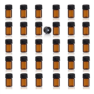 MagnaKoys 5/8 Dram Amber or Clear Glass Vials w/Polycone Foil Teflon Foam Liner Caps (5/8Dram w/Polycone Cap, Amber, 30)