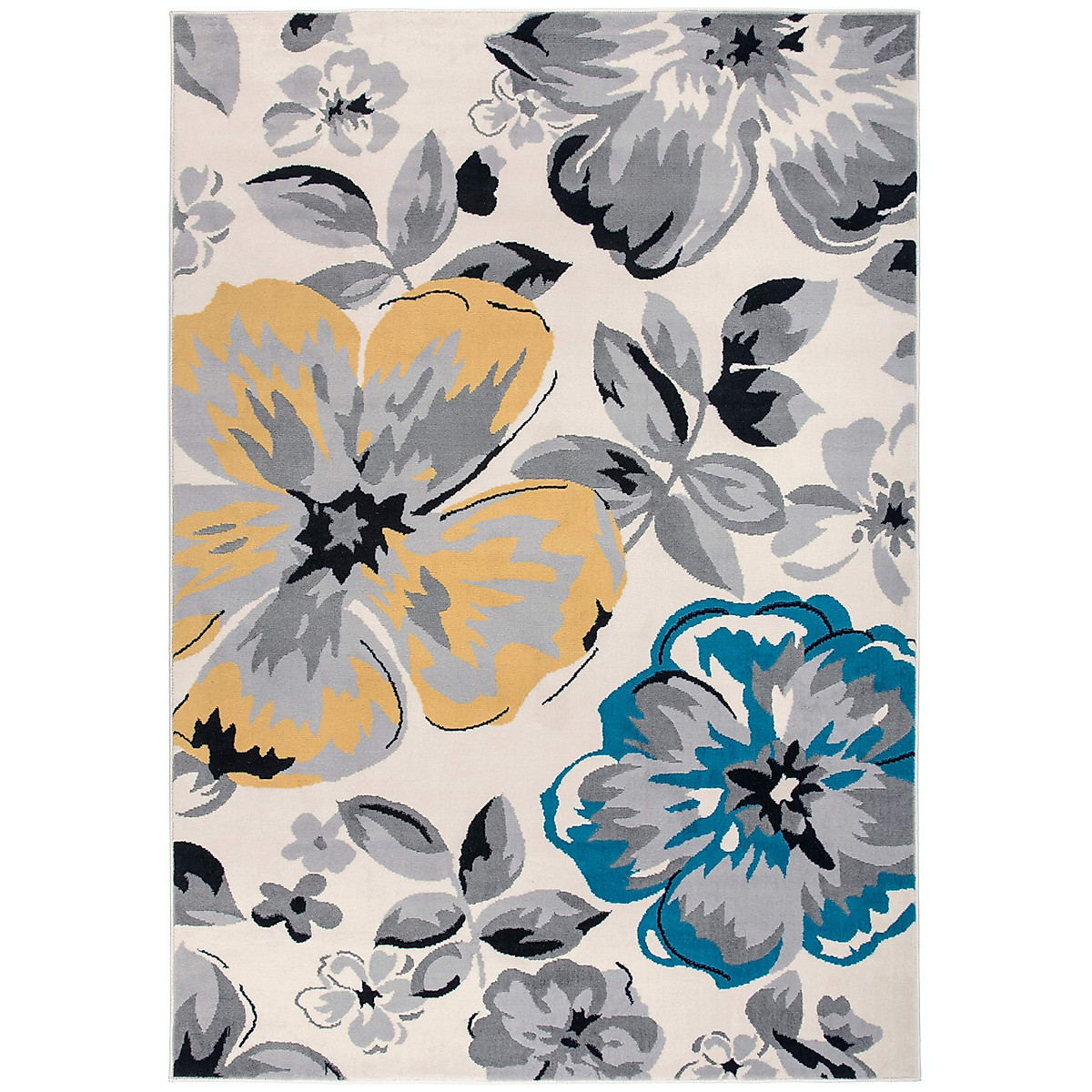 Rugshop Modern Floral Design Area Rug for Living Room,Bedroom,Home office,Kitchen Non Shedding Area Rug 3'1" x 5' Cream