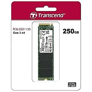Transcend 250GB MTE115S NVMe Internal SSD - Gen3 x4 PCIe M.2 2280, Up to 3,200MB/s - TS250GMTE115S
