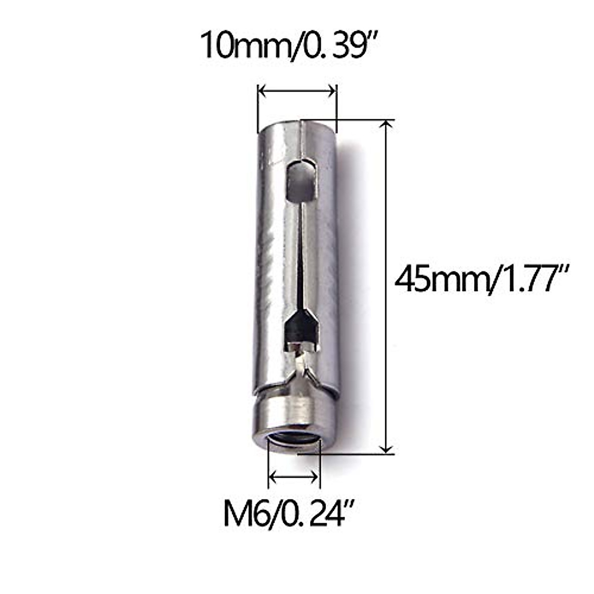 L-A M6 304 Stainless Steel Expansion Tube Anchor Expansion Pipe Internal Expansion Bolt M6 for Solid Wall and Drywall Anchor(5 Pcs), silver