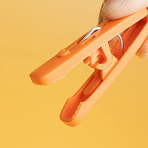 FAN YE 6 Clips Folding Clothes Dryer Hanger Children Adults Clothes Dryer Windproof Underwear Drying Rack Orange