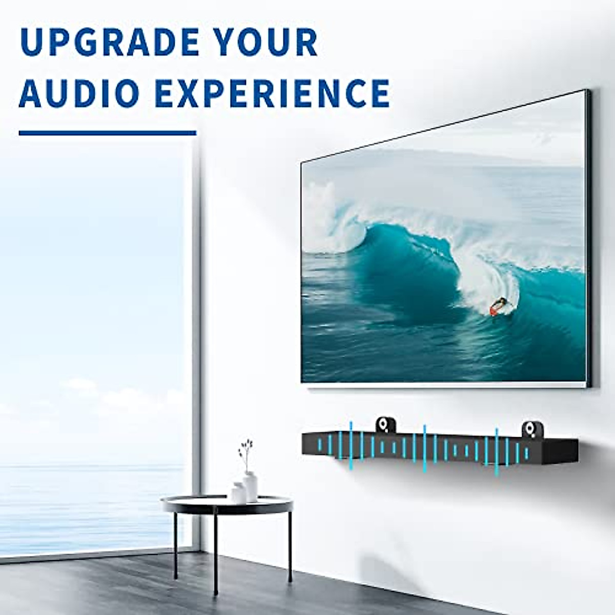 Sound Bar Mounts Universal Soundbar Wall Mount Bracket Kit for Most of Soundbars Corner Wall Mount Shelf Mounting Brackets, Black