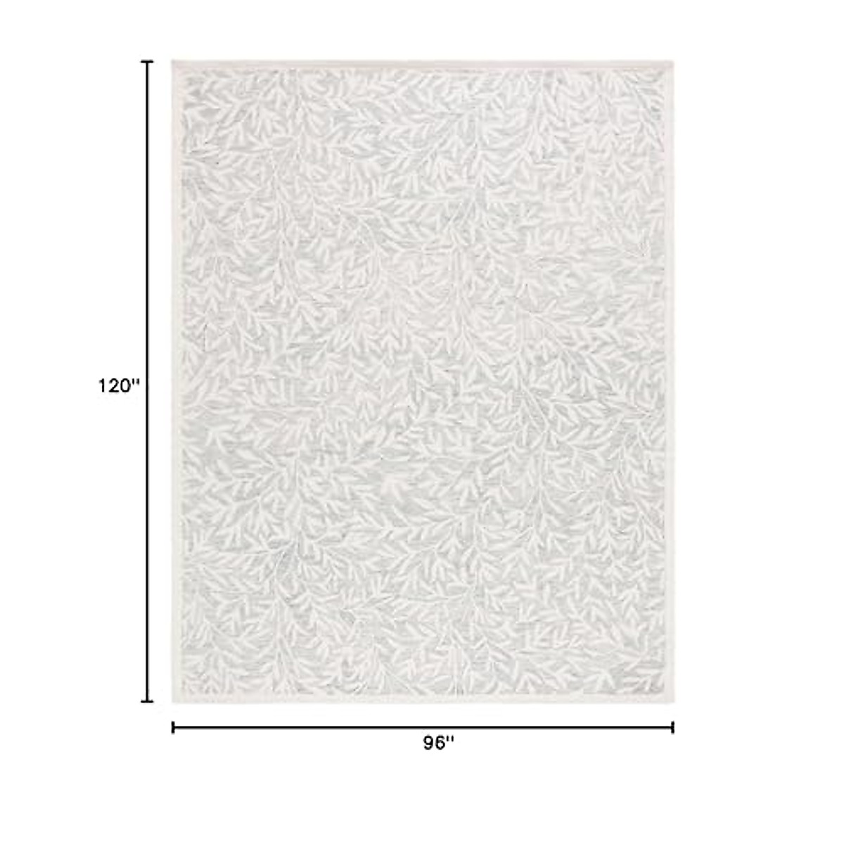 SAFAVIEH Jardin Collection Area Rug - 8' x 10', Light Grey & Ivory, Handmade Wool, Ideal for High Traffic Areas in Living Room, Bedroom (JAR753G)