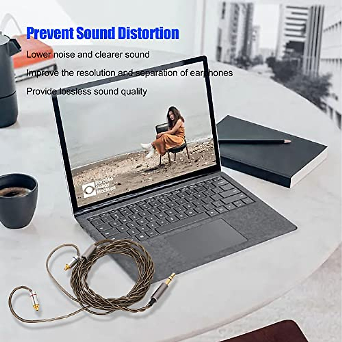 Silver Plated Earphone Cable, MMCX to 3.5mm Plug Earphone Replacement Cable Copper Core Upgrade Headphone Cable for IE300 IE600 IE900 3.9ft