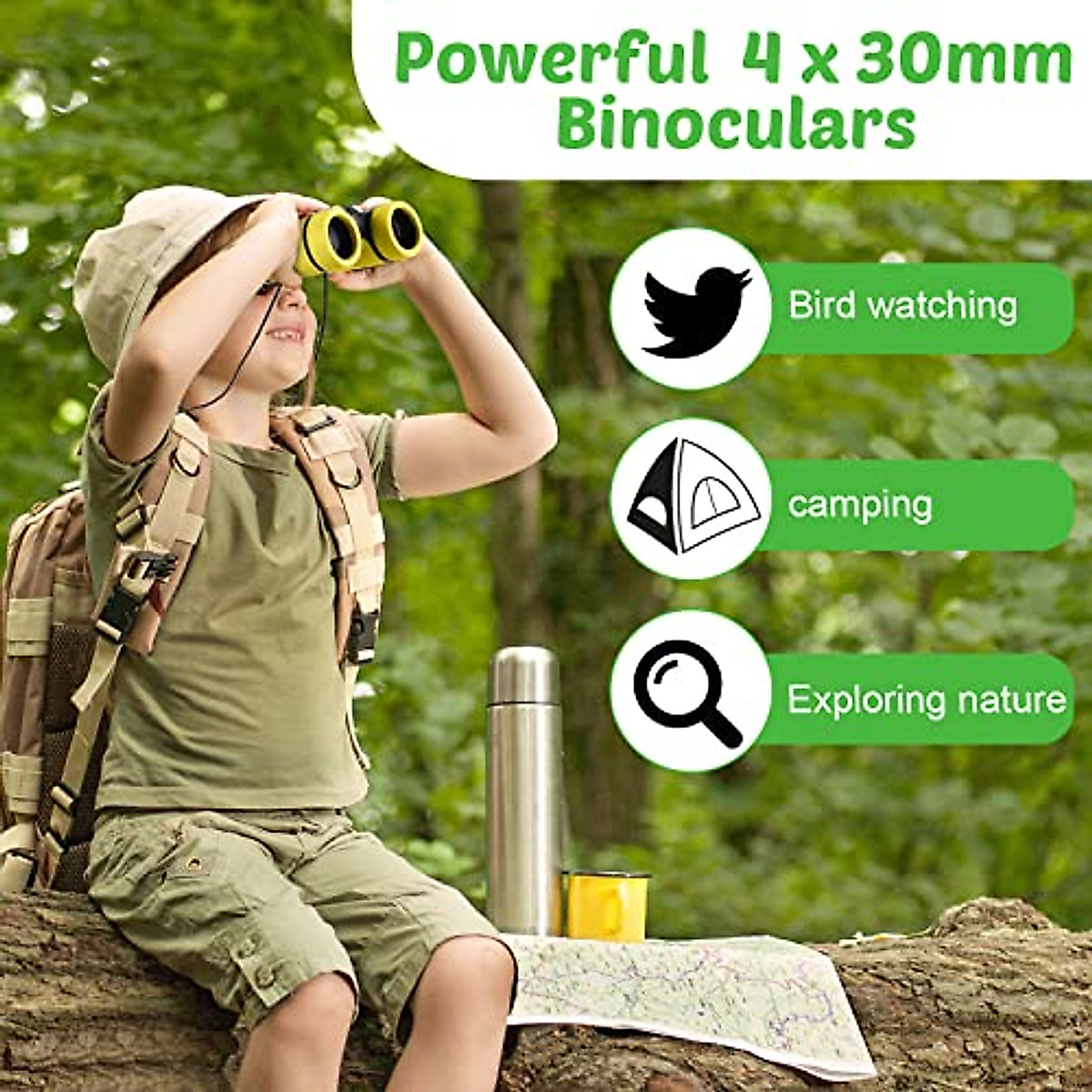 9 Pack Kid Binoculars Shockproof Mini Compact Binoculars Gifts for 3-12 Years Boys Girls Folding Small Telescope Binoculars for Kids Bird Watching Camping Outdoor Play, 9 Colors