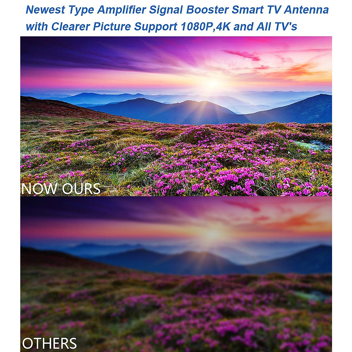 880+ Miles Range TV Antenna, Digital TV Antenna Indoor with Amplifier and Signal Booster, Portable HD Antenna for TV Indoor Outdoor for Smart TV and Old TVs - 36ft Coax Cable - Support 4K 1080p